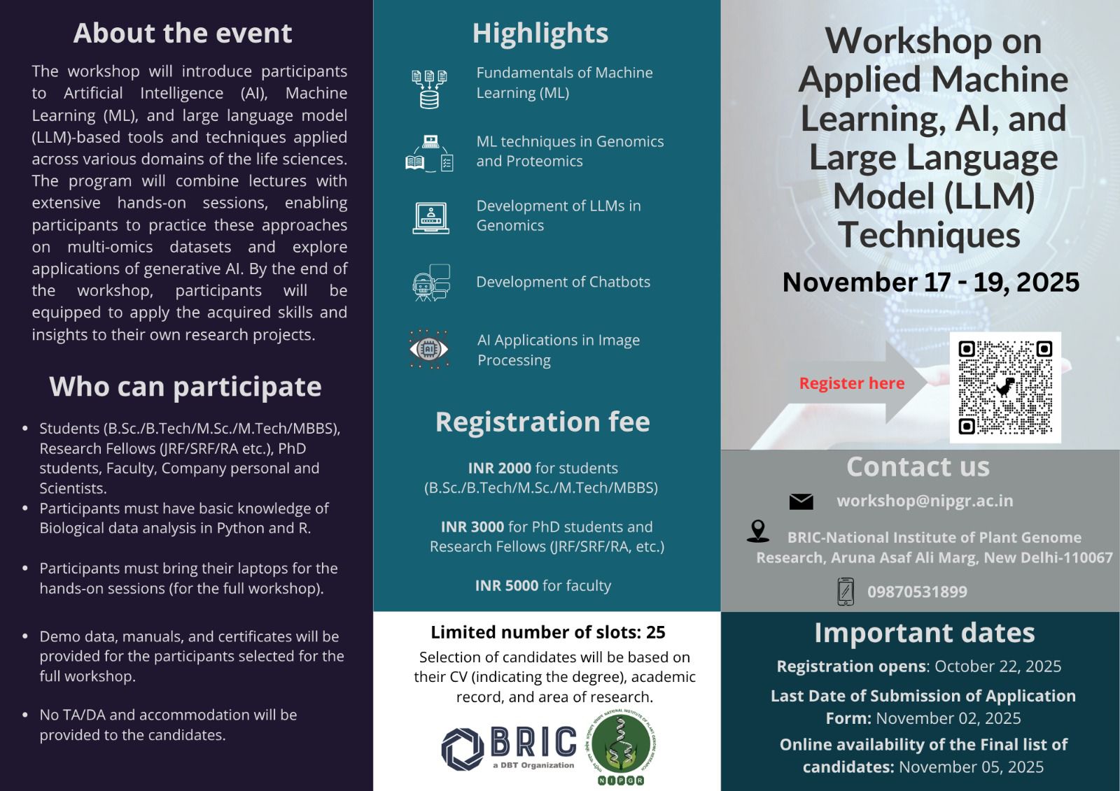 Workshop on Applied Machine Learning, Al, and Large Language Model (LLM ...